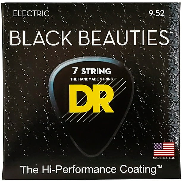 DR Strings Extra Life BKE7-9 Black Beauties Coated Light Electric ...