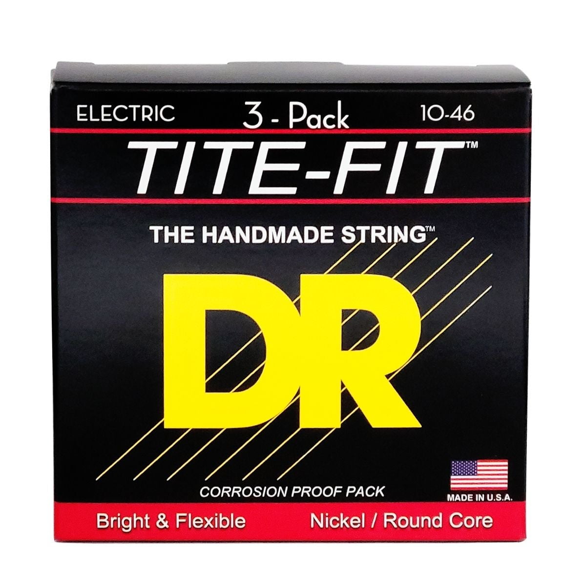 DR Strings MT-10 Tite-Fit Medium Electric Guitar Strings 3-Pack ...
