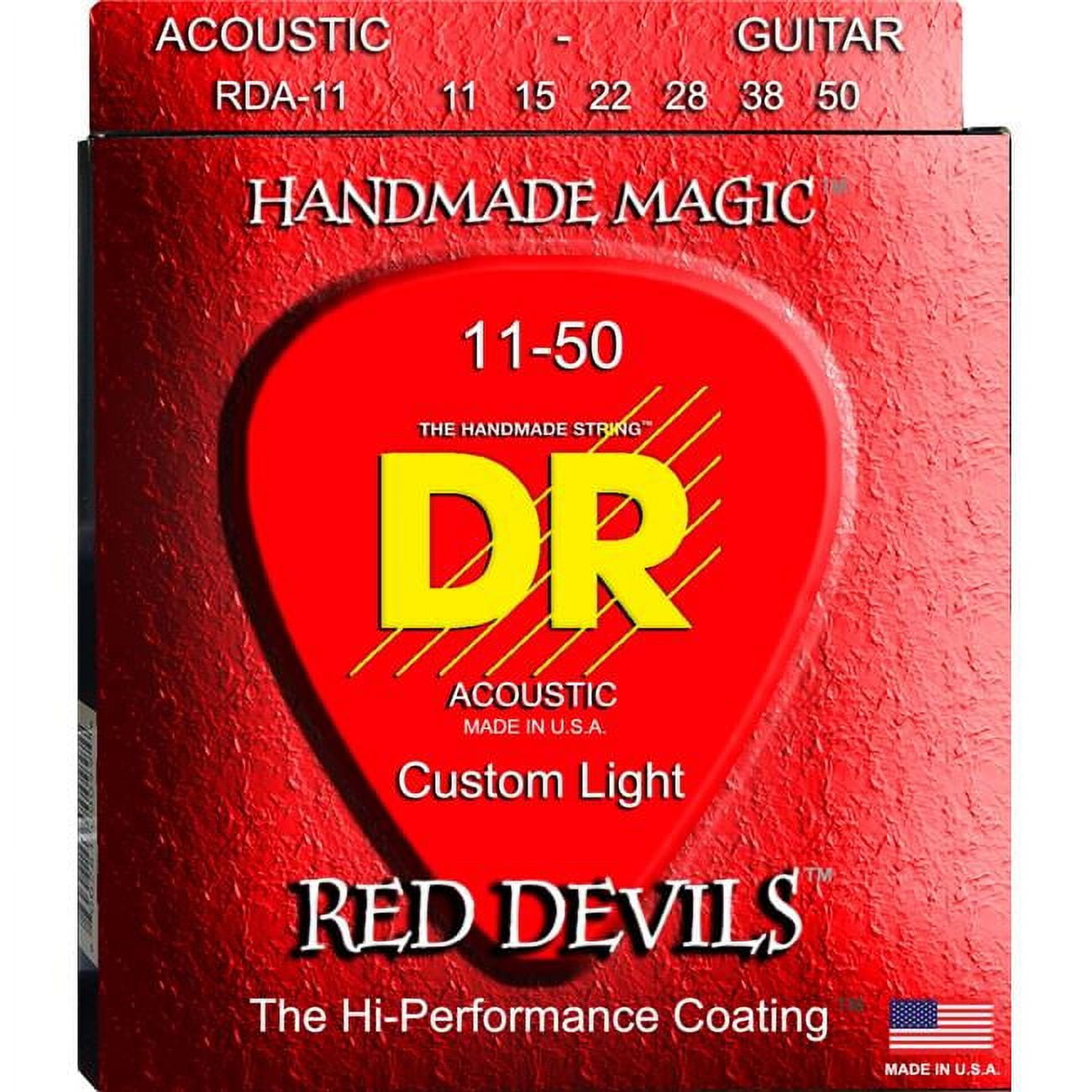 DR Strings Red Devils - Red Coated Acoustic11-50 - Walmart.com