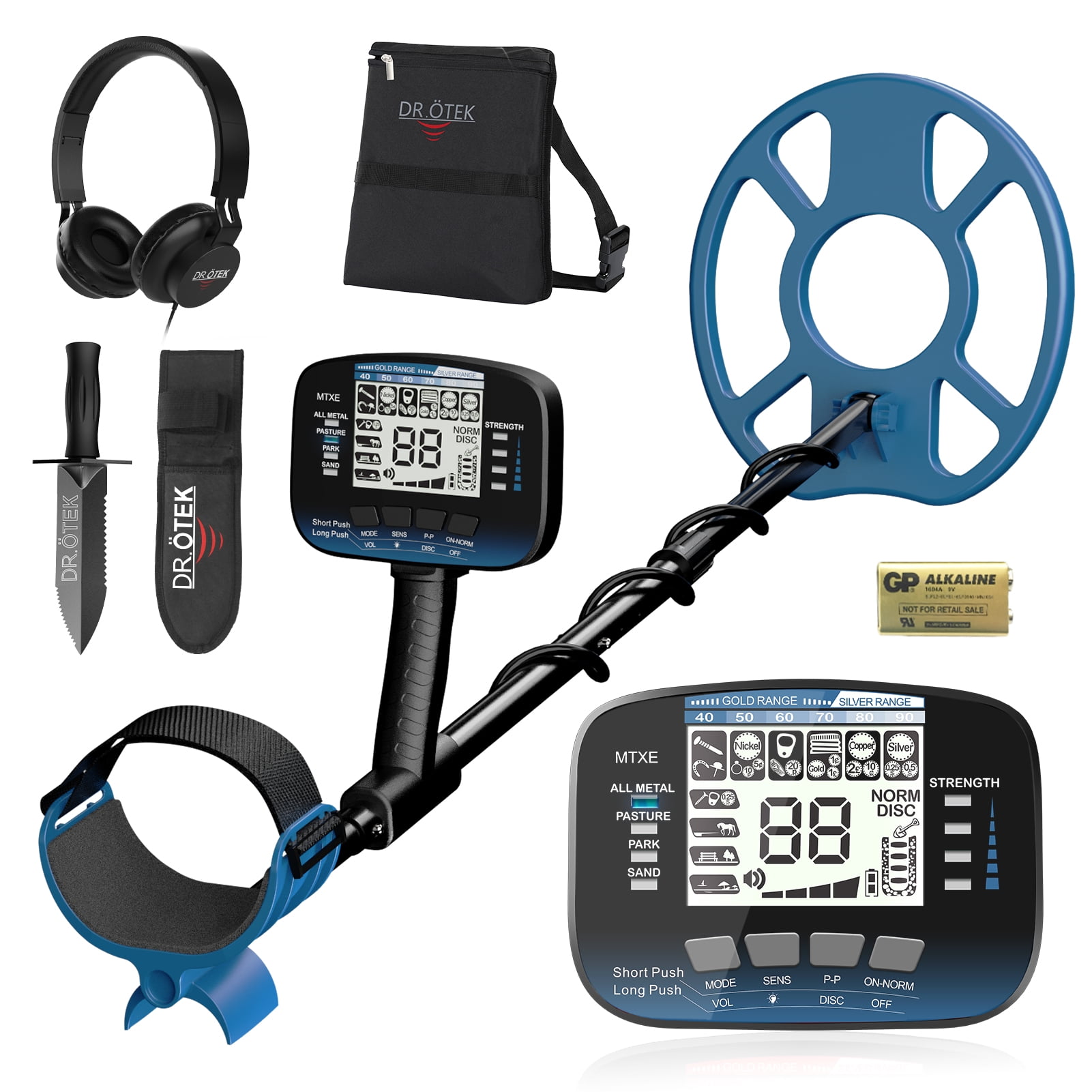 DR.ÖTEK Metal Detector for Adults, Professional Metal Detector Kit ...