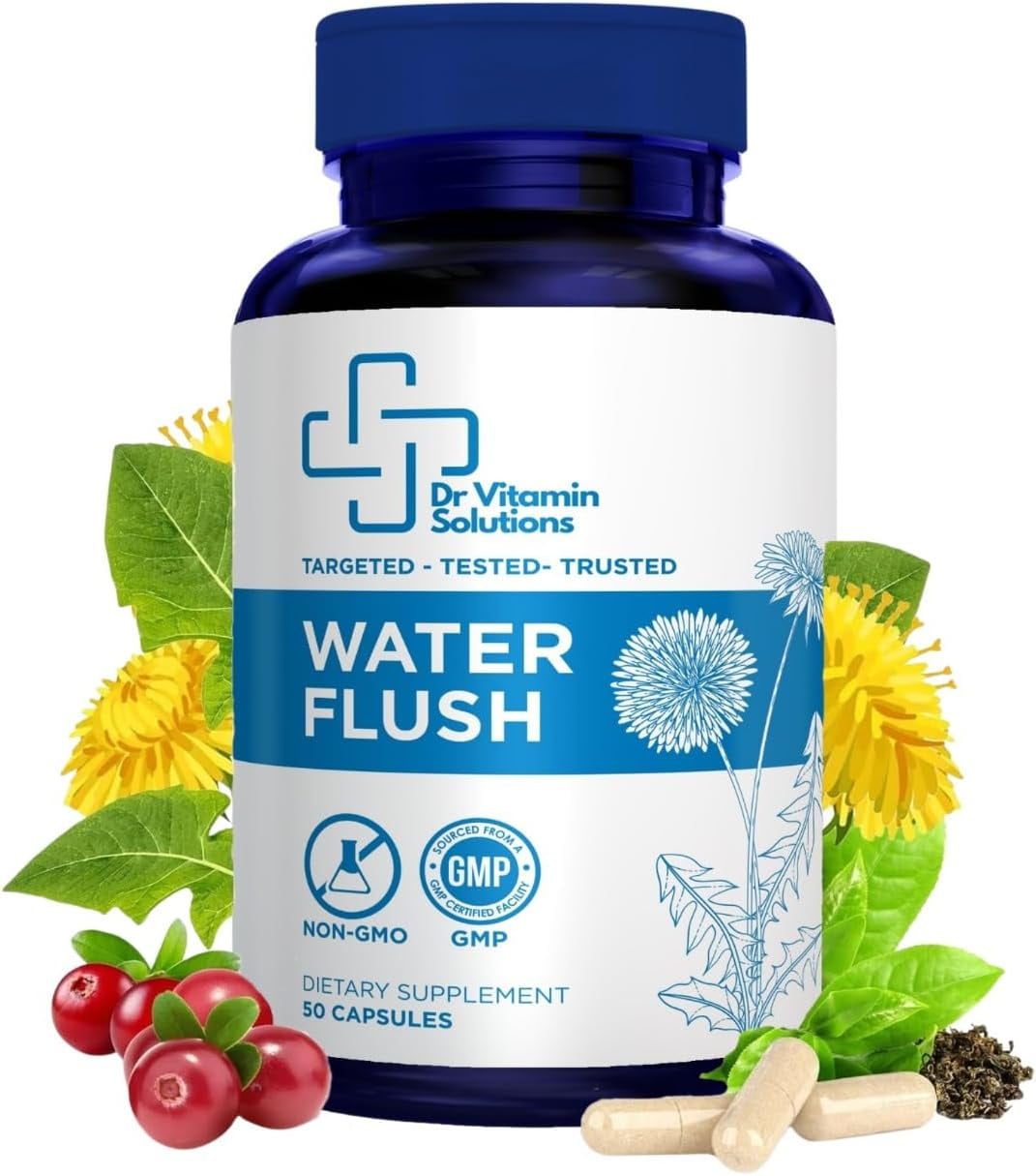 DR VITAMIN SOLUTIONS Diuretic Water Flush – Water Pills for Bloating ...