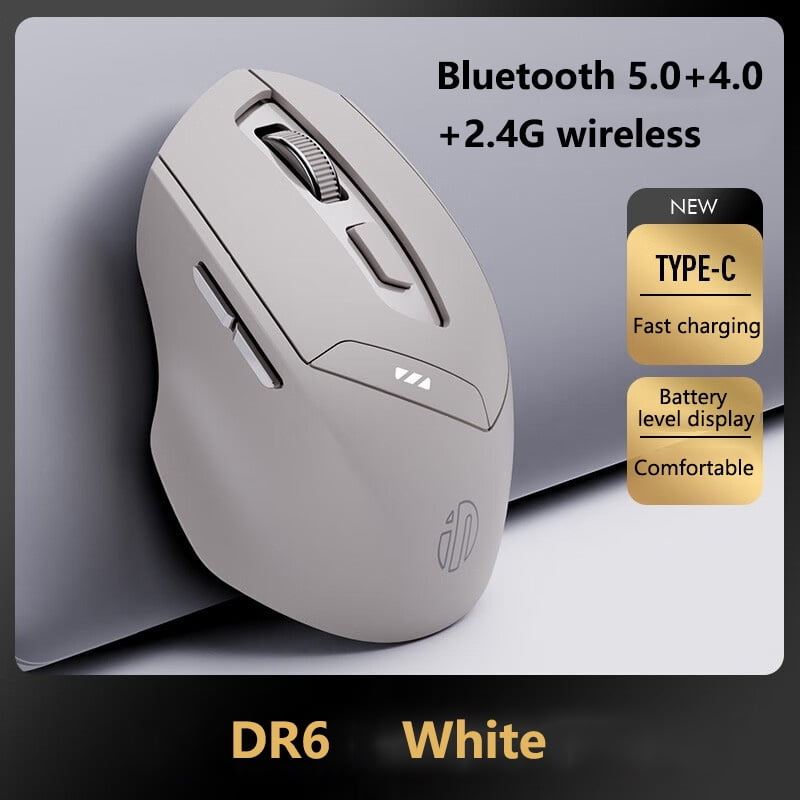 DR01 Bluetooth Wireless Mouse Ergonomic Design Silent Rechargeable Mouse for Home Office Laptop ...