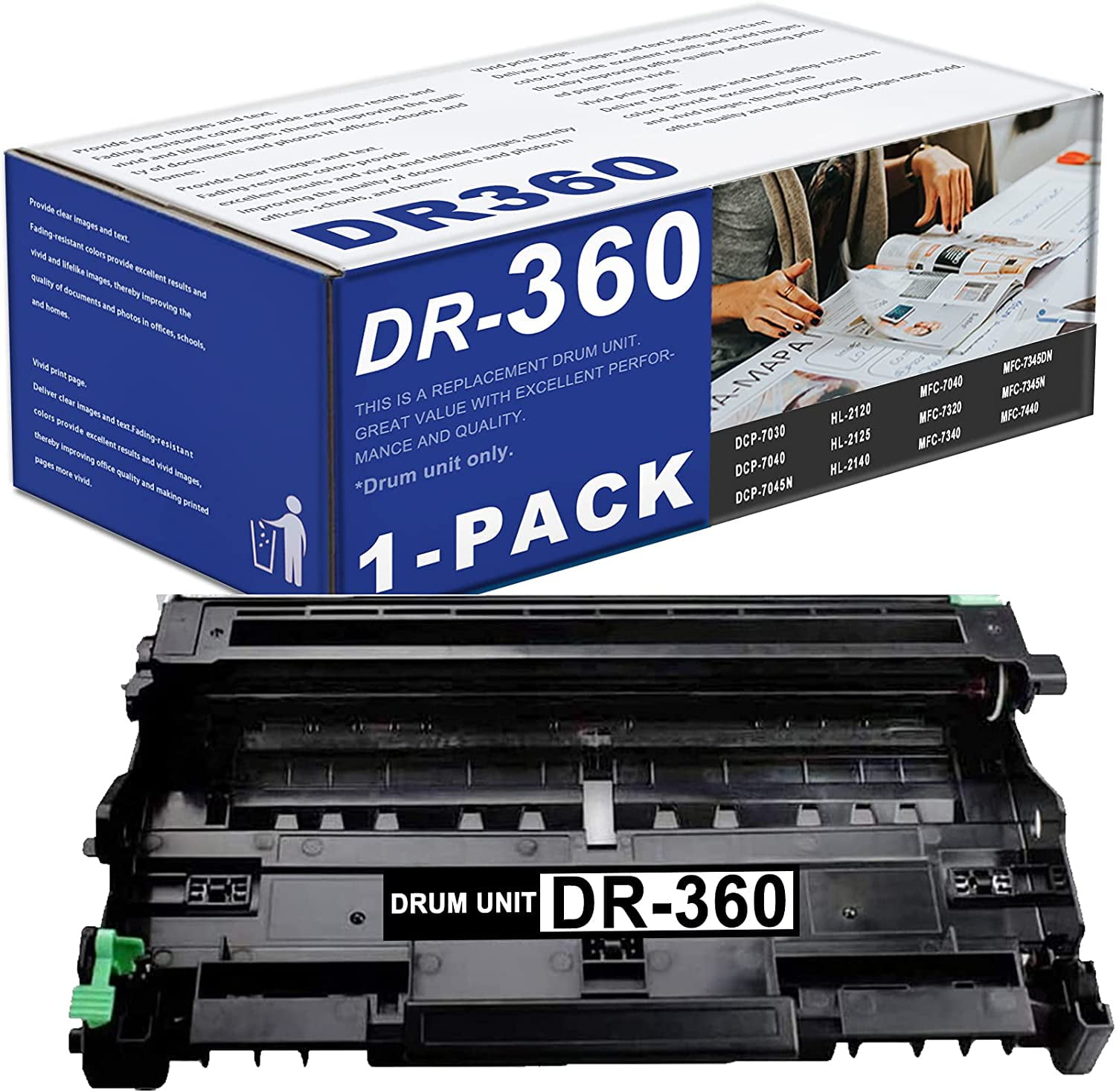 DR360 Black Drum Unit Replacement for Brother DR360 Drum Unit Compatible for HL-2120 Printer ...