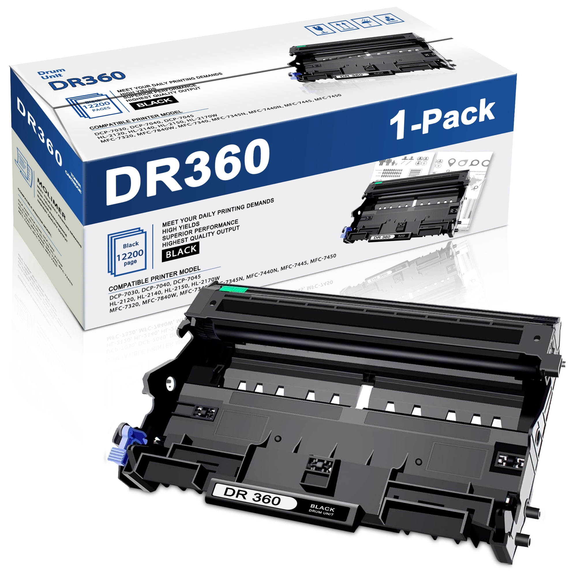 DR360 Drum Unit Compatible for Brother DR360 DR-360 for MFC-7840W Printer (1 Pack Black Drum ...
