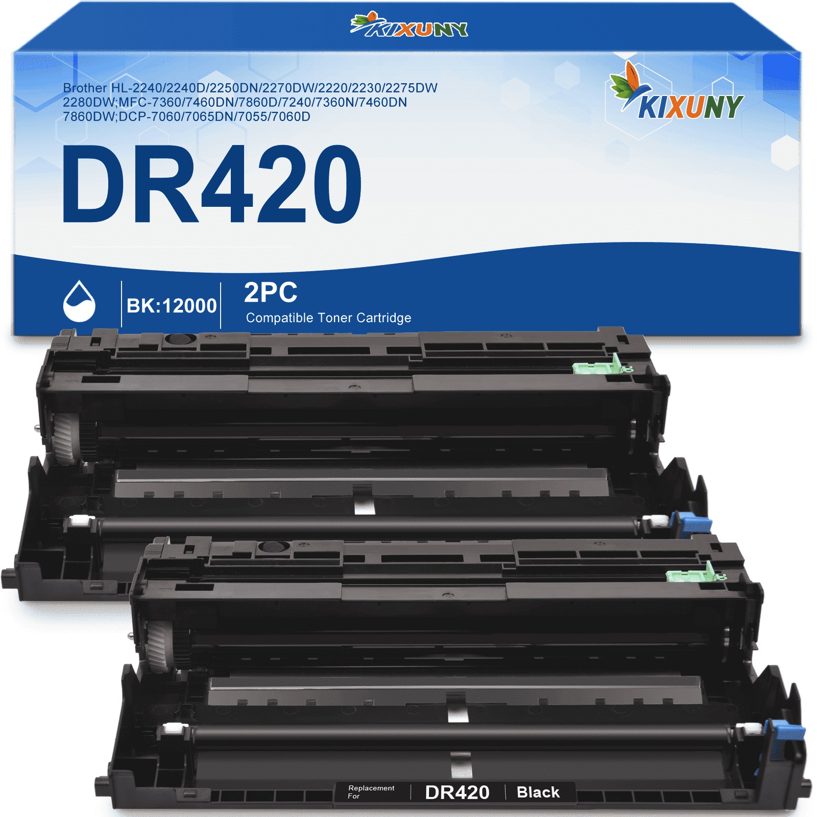 DR420 Drum Unit Replacement for Brother Drum DR420 (2 Pack, NOT Toner ...