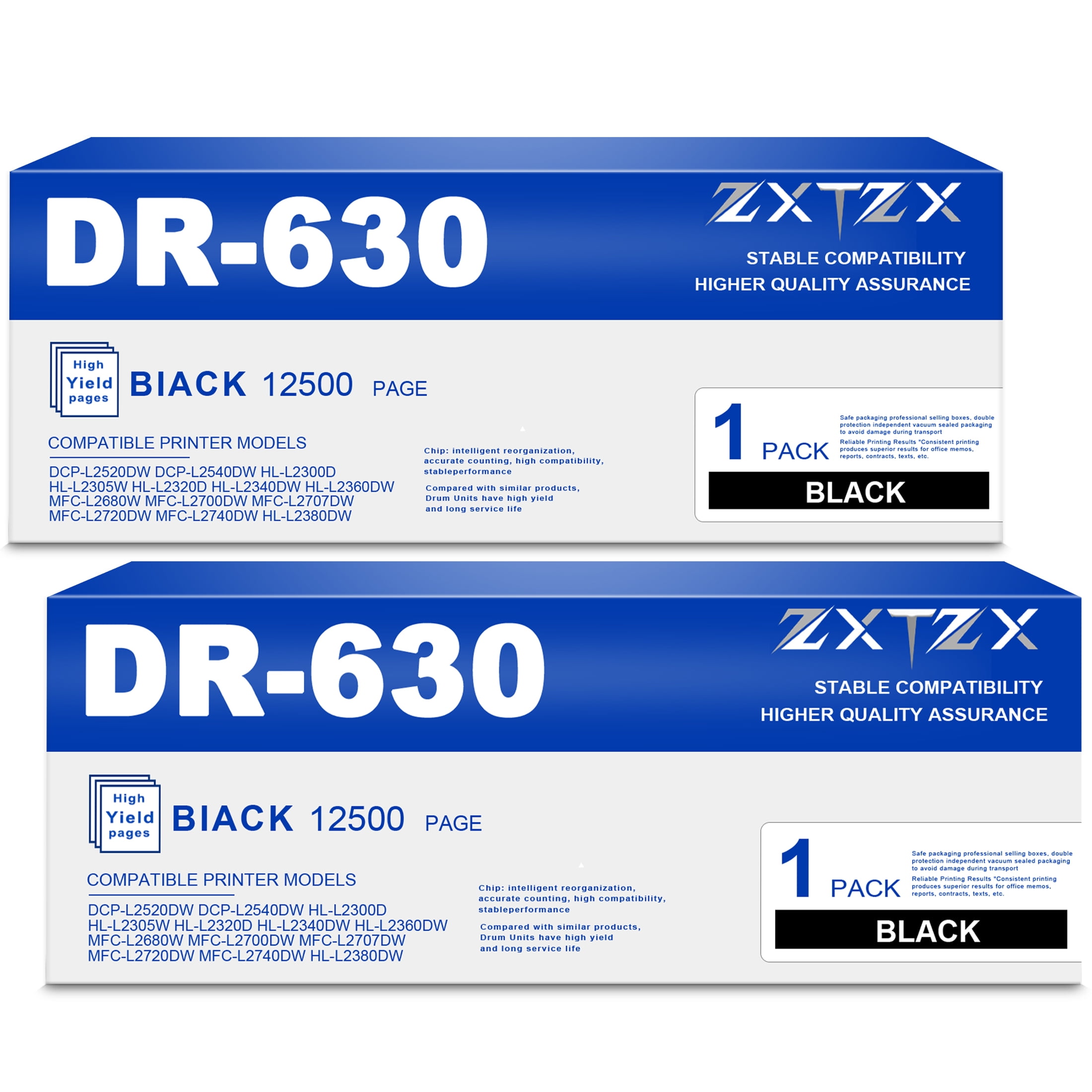 DR630 Drum for Brother DR630 Drum Unit Black HL-L2380DW MFC-L2680W Printer 2 Pack - Walmart.com