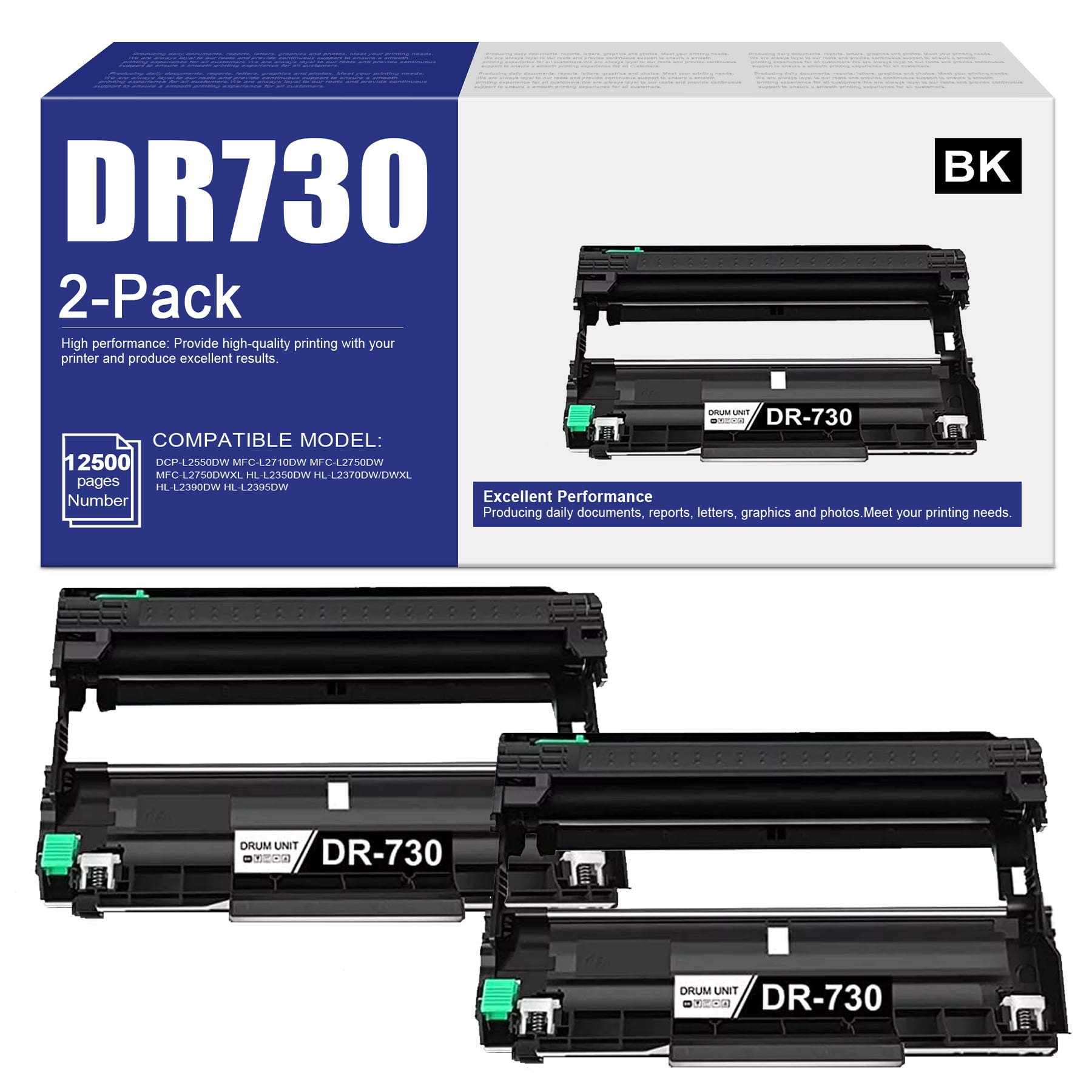 DR730 DR 730 Drum Unit: Compatible 2 Pack Black DR-730 DR 730 Drum Unit (NO Toner) Replacement ...