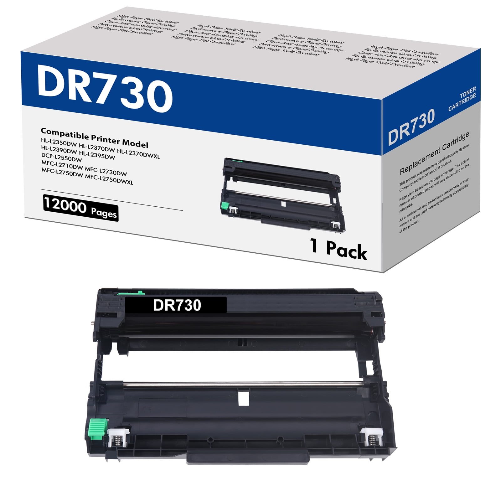 DR730 DR-730 Drum Unit Replacement Compatible for Brother MFC-L2710DW MFC-L2750DW HL-L2350DW HL ...