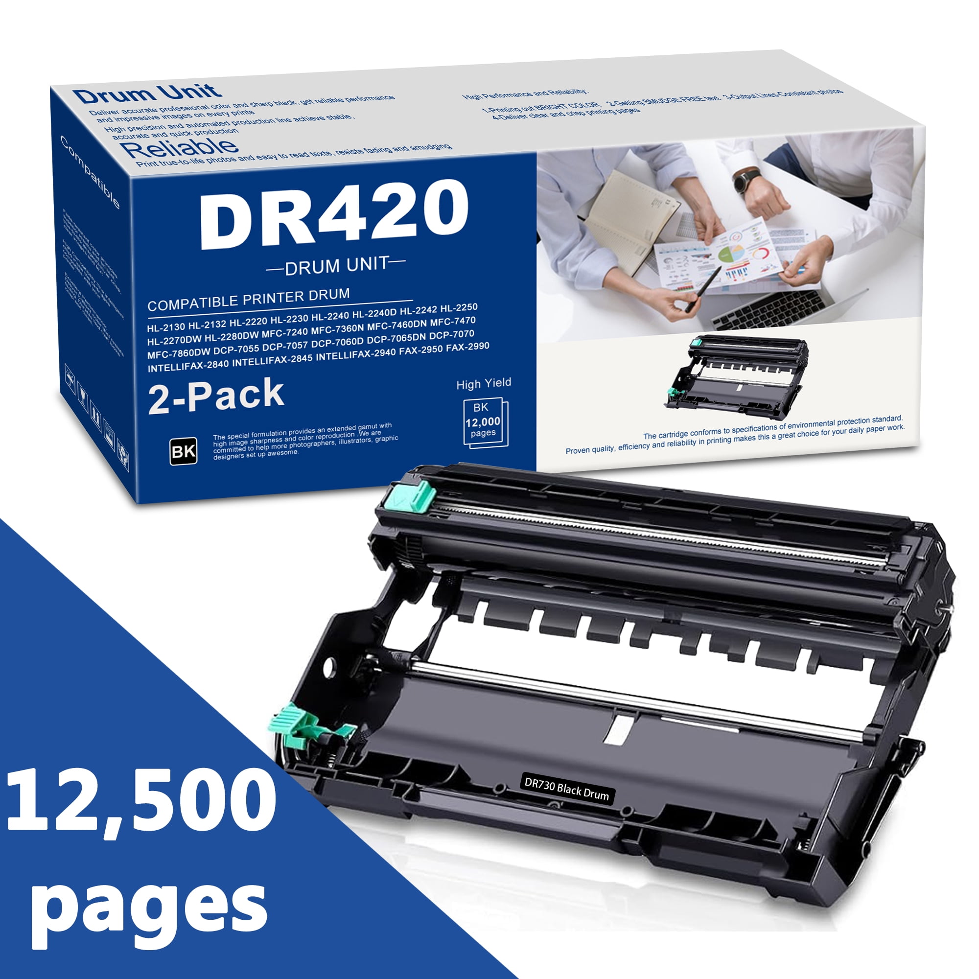 DR730 Drum Unit High Yield Black Replacement for Brother HL-L2350DW Printer - Walmart.com