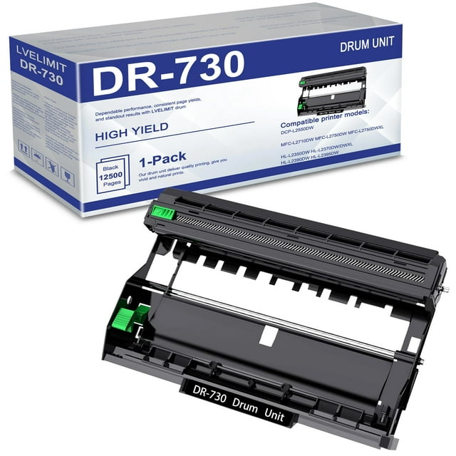 Brother DR730 High Yield Black Drum Unit, Compatible with MFC-L2750DW Printer, 1 Pack, 12,500 ...