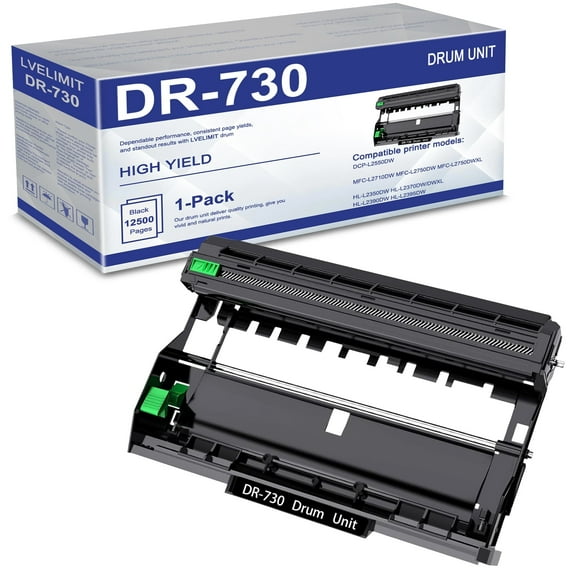 Brother DR730 High Yield Black Drum Unit, Compatible with MFC-L2750DW Printer, 1 Pack, 12,500 ...