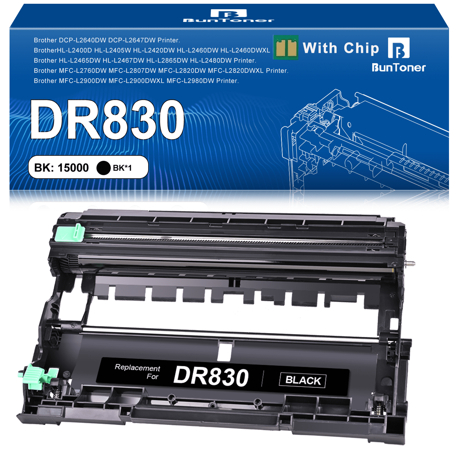 DR830 Drum (Not Toner) Replacement for Brother DR-830 DR830 Drum Unit ...