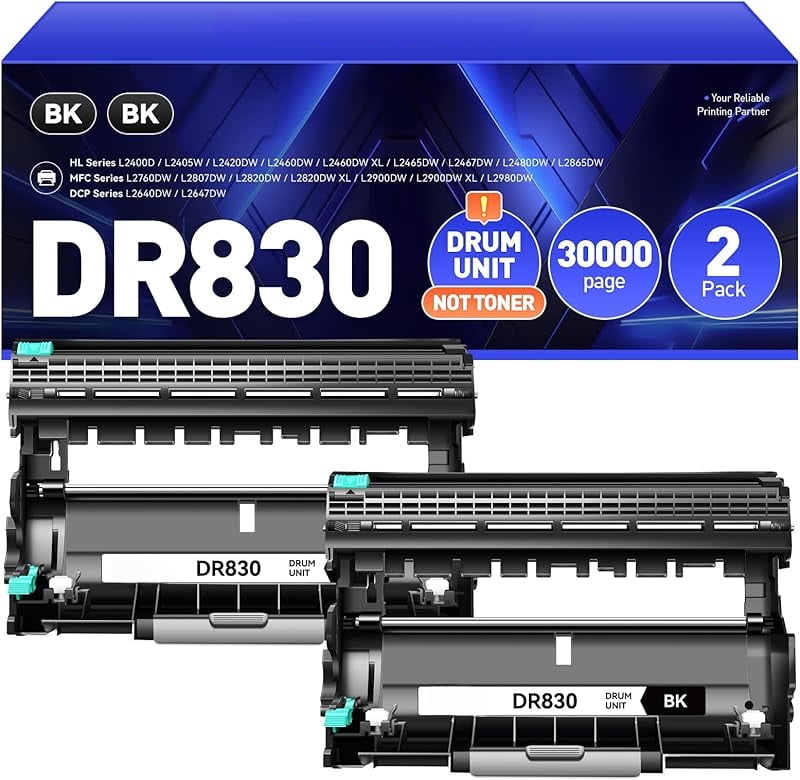 DR830 Drum Unit(Not Toner) 2-Pack Replacement for Brother DR830XL DR ...