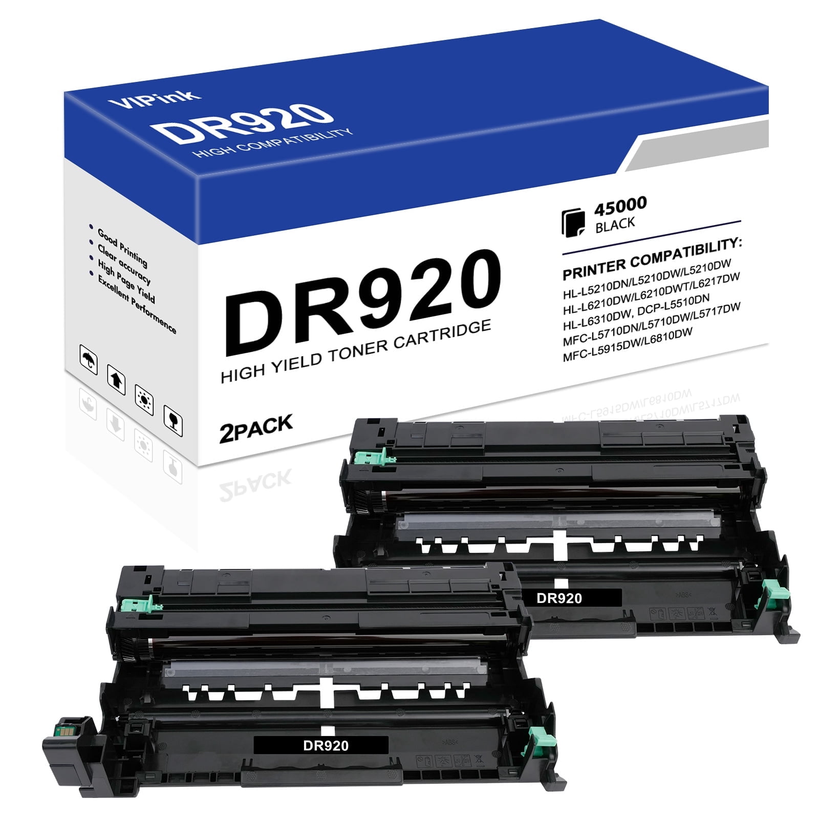 DR920 Drum Unit Black 2 Pack Compatible for Brother DR920 DR-920 for HL ...