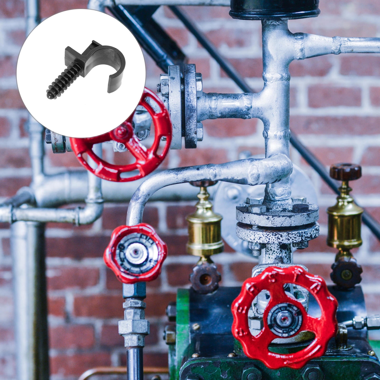 DRAFIDEEP 100Set Black Plastic Water Pipe Clamp for Maintenance Workers ...
