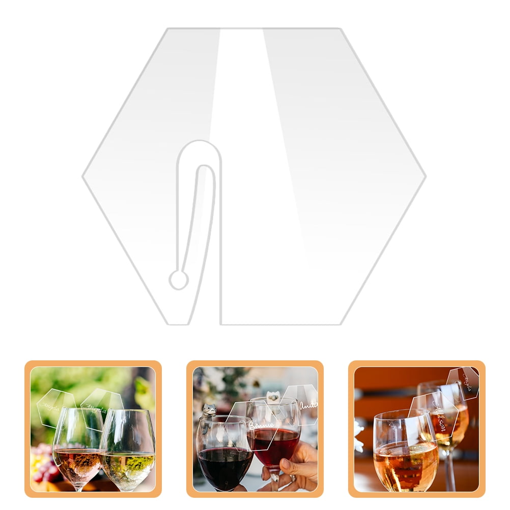 DRAFIDEEP 10Pack Hexagonal Acrylic Drink Tags Transparent Diy Design ...