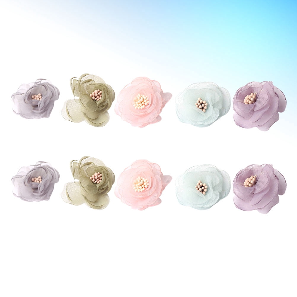DRAFIDEEP Assorted Color Chiffon Fabric Flowers for Clothing Decoration ...