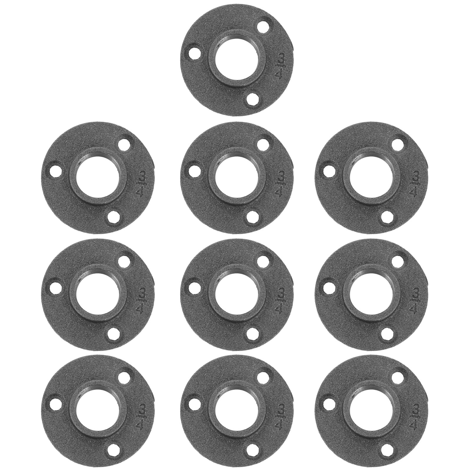 DRAFIDEEP 10Pcs Black Flange Fixed Bases Malleable Cast Iron for ...