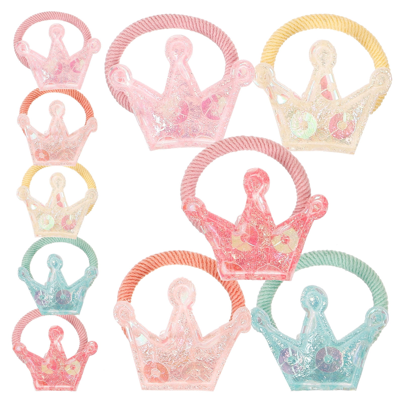 DRAFIDEEP 10Pcs Tiara Crown Pet Hair Ornament Assorted Color Fabric ...