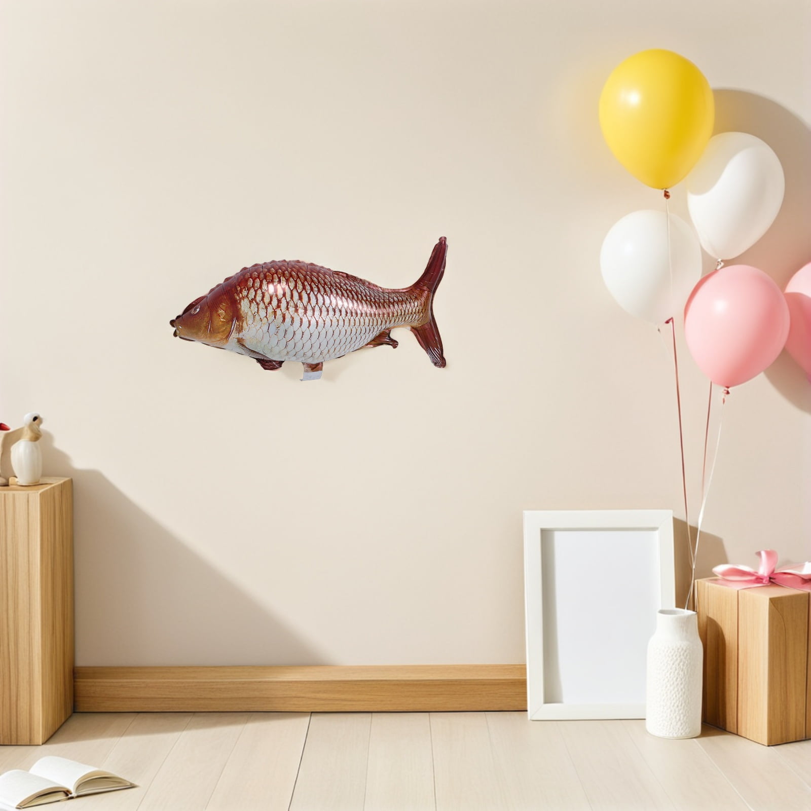OUNONA Realistic Fish Shaped Balloons Multicolor Aluminum Foil Party ...