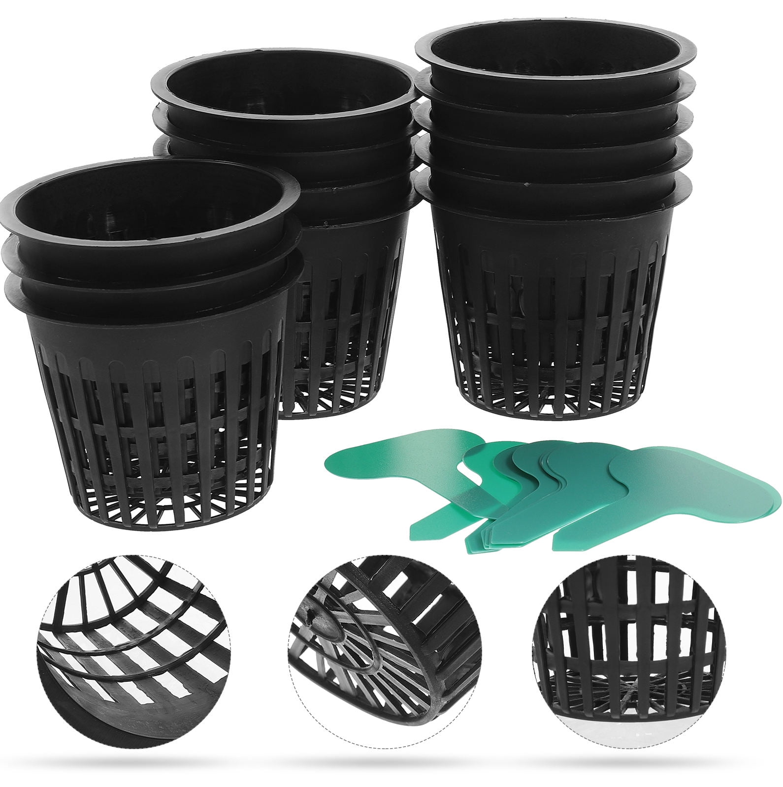 DRAFIDEEP 12 Flowerpots Black Square Planter Nursery Pots for Garden ...