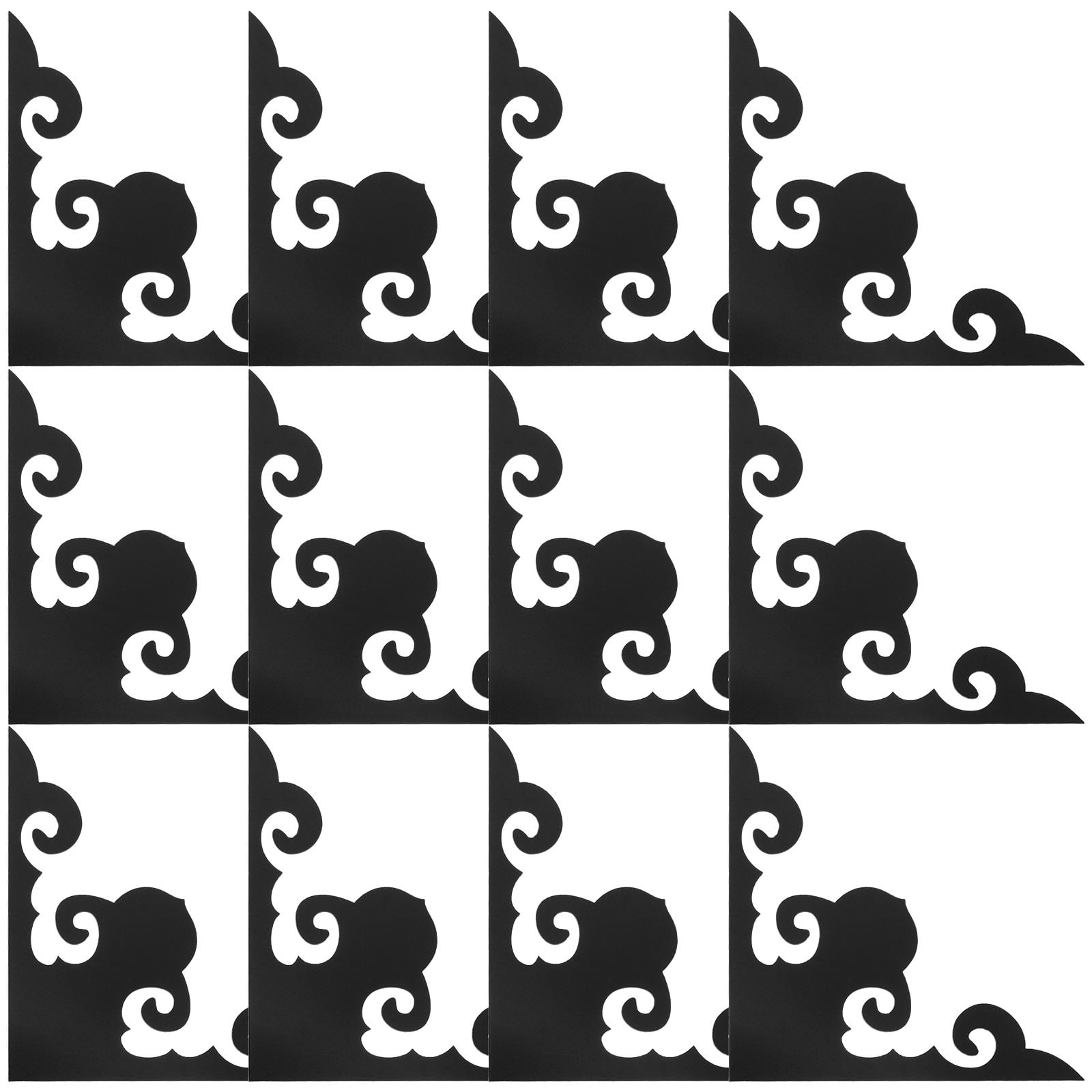 DRAFIDEEP 12Pcs Black Acrylic Mirror Corner Decals Self Adhesive for ...