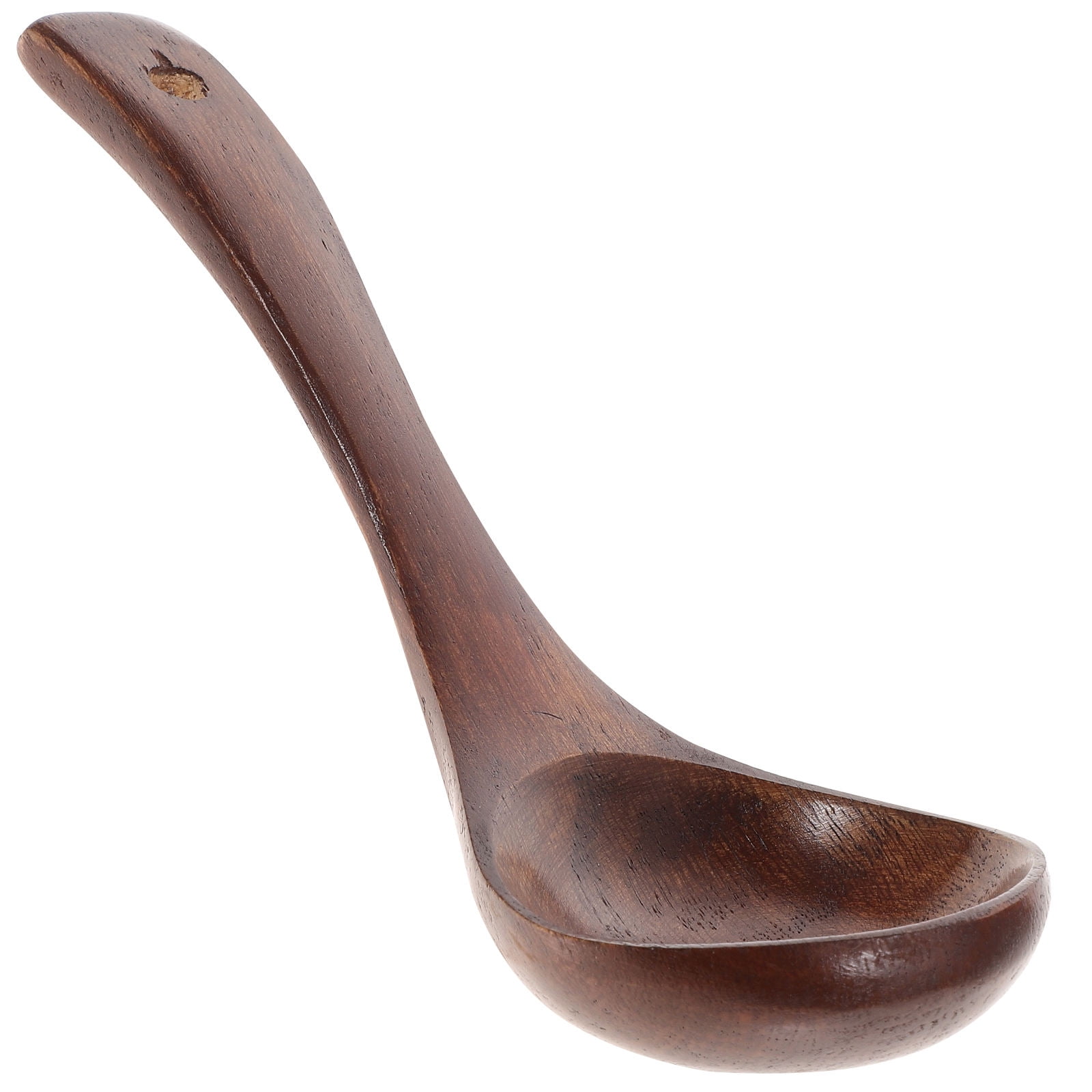 DRAFIDEEP 1Pack Anti-cracking Wooden Soup Spoon Dark Red Curved For ...