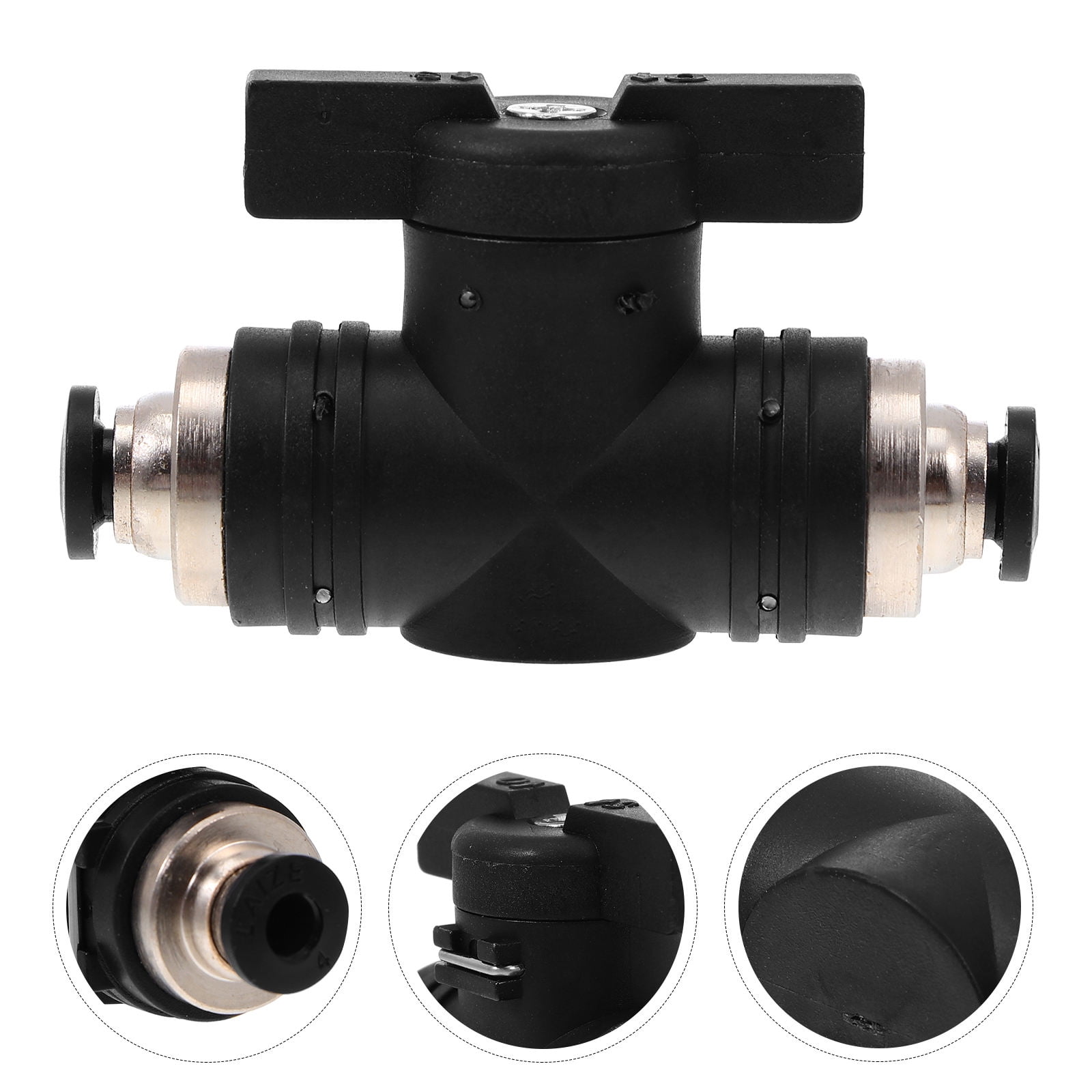 DRAFIDEEP 1Pack Black Air Pipe Ball Valves Quick Coupling Style Manual ...