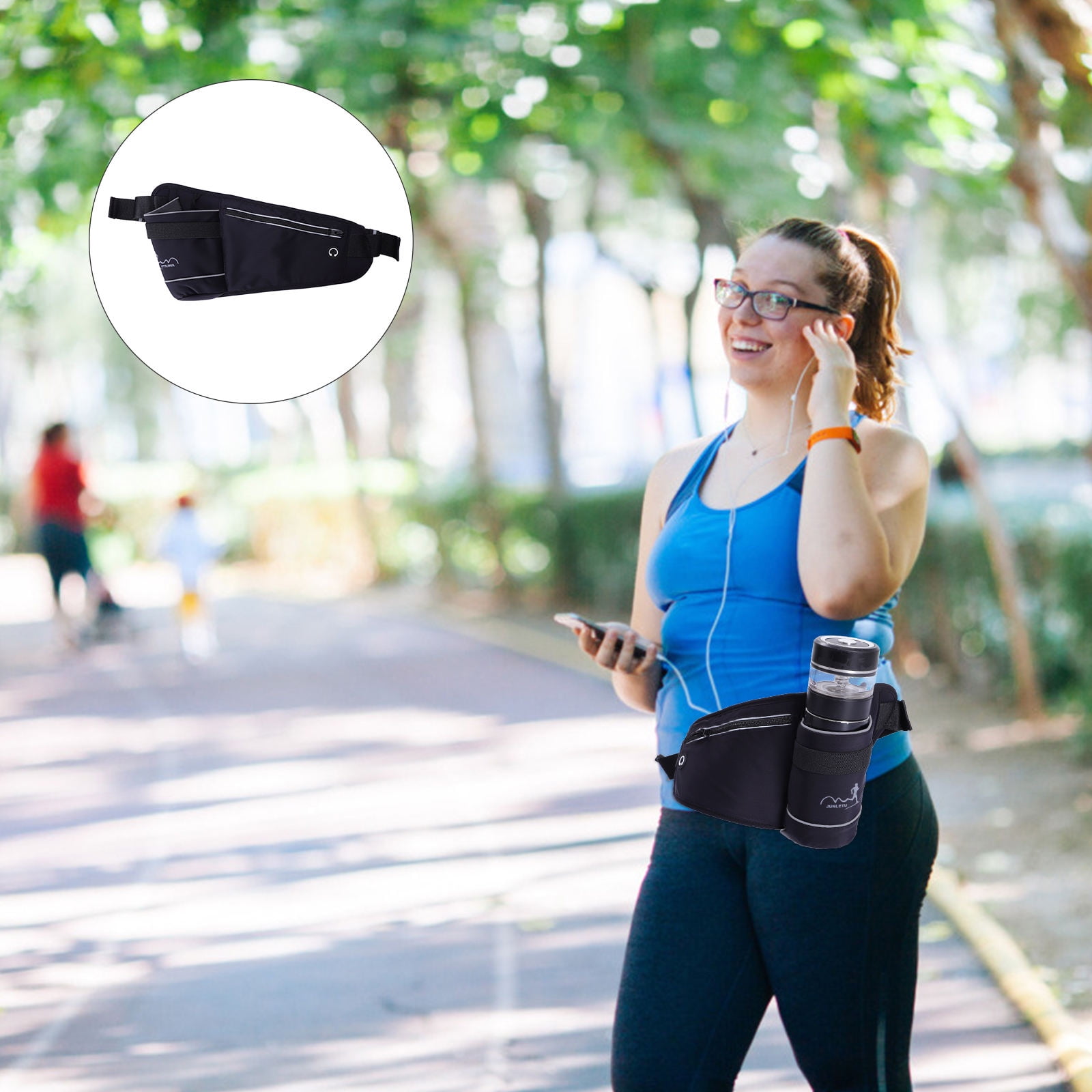 DRAFIDEEP 1Pack Black Nylon Fanny Pack for Running and Biking Security ...