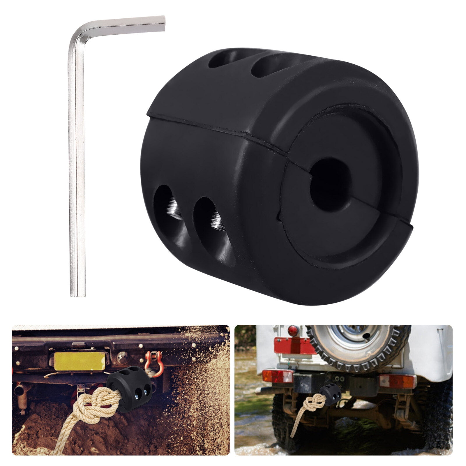 DRAFIDEEP 1Pack Black Rubber Winch Cable Stopper for Off-Road Use 6.3x6 ...