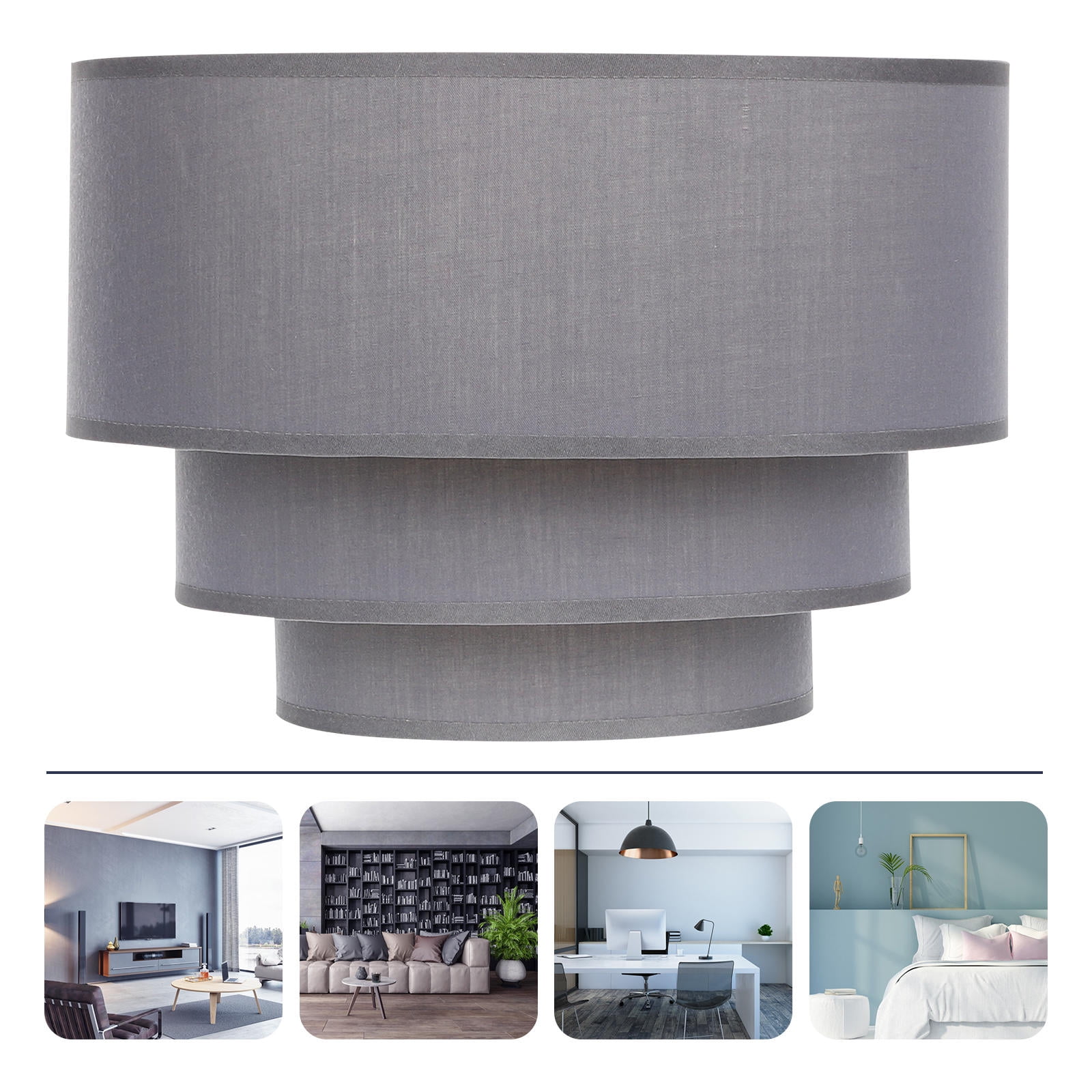 DRAFIDEEP 1Pack Traditional Modern Dark Grey Cloth Metal 3 Tier ...