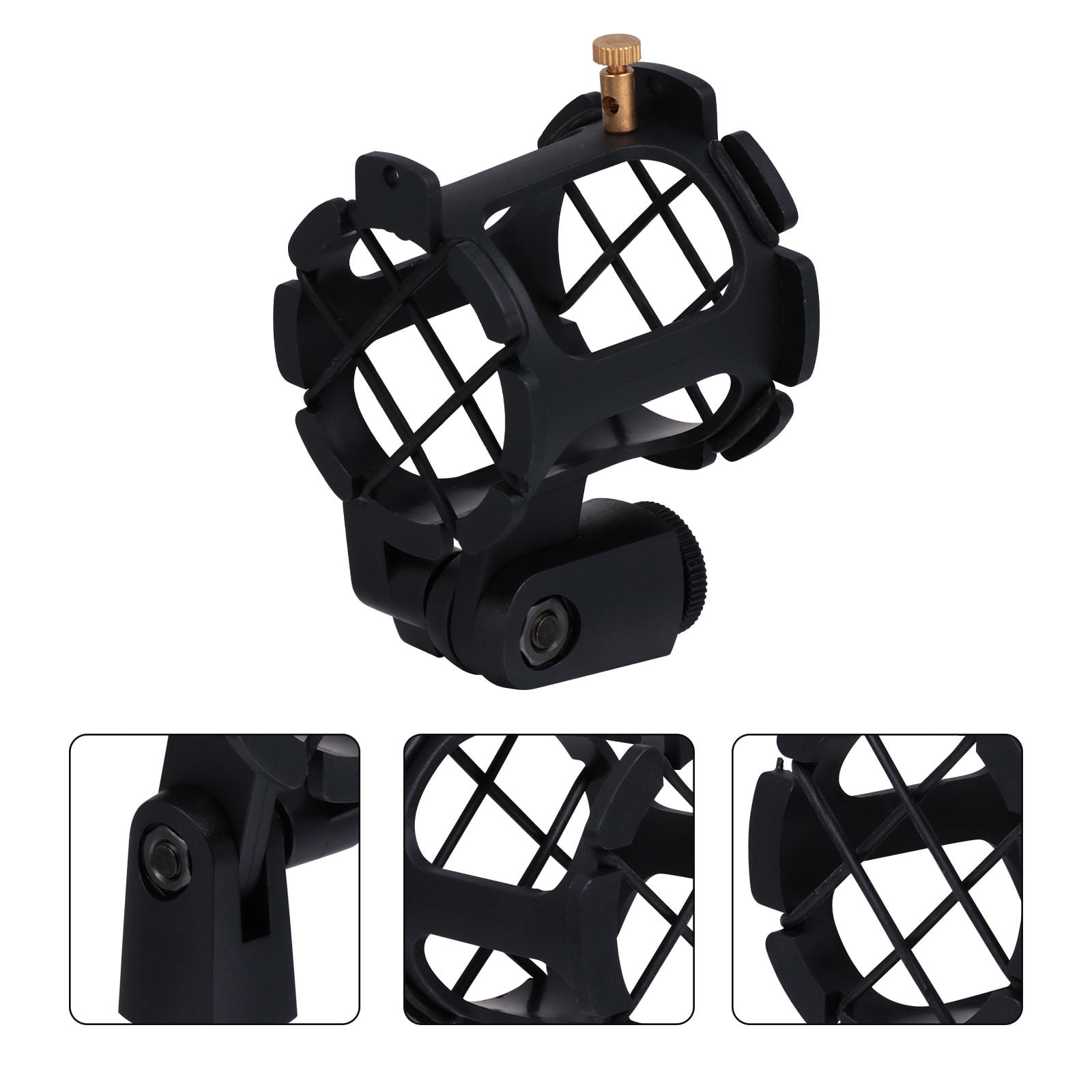 DRAFIDEEP 1Pcs Black Plastic Mic Mount Clip Shape for Microphone Shock ...