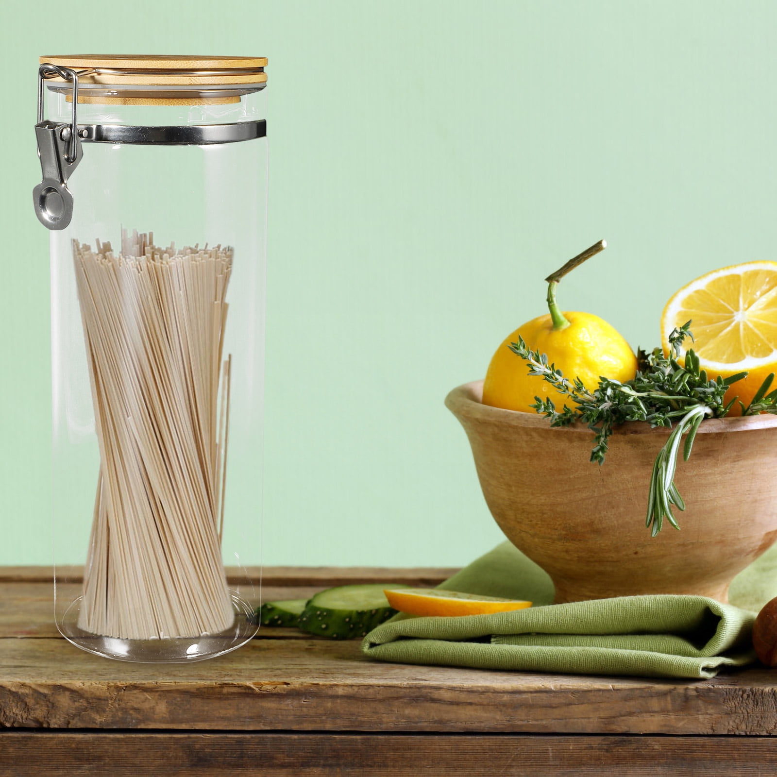 DRAFIDEEP 1Pcs Clear Canisters Airtight Glass Storage Jar 27.2X10X10Cm ...