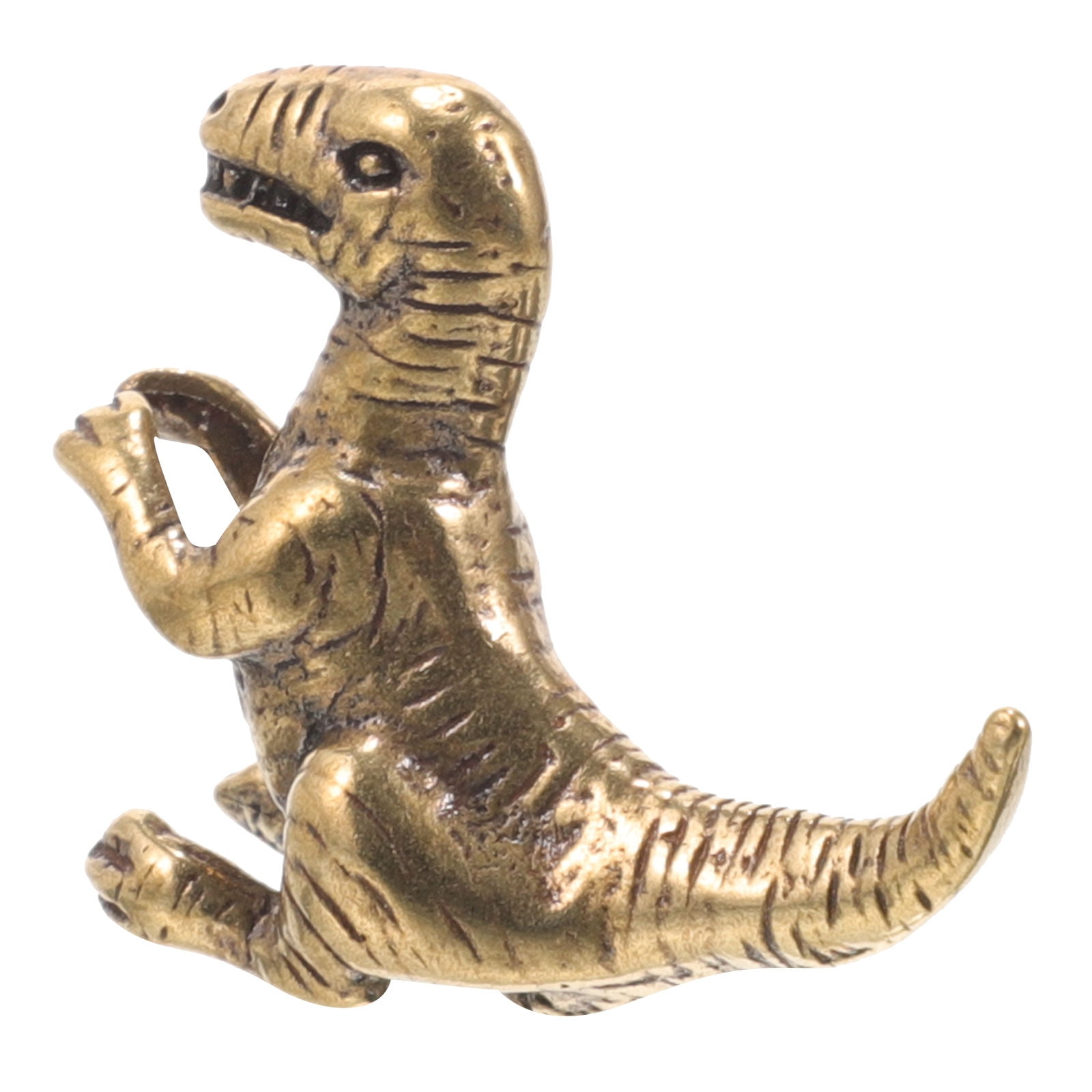DRAFIDEEP 1Pcs Dinosaur Decor Brass Figure Golden Retro Dinosaur Design ...