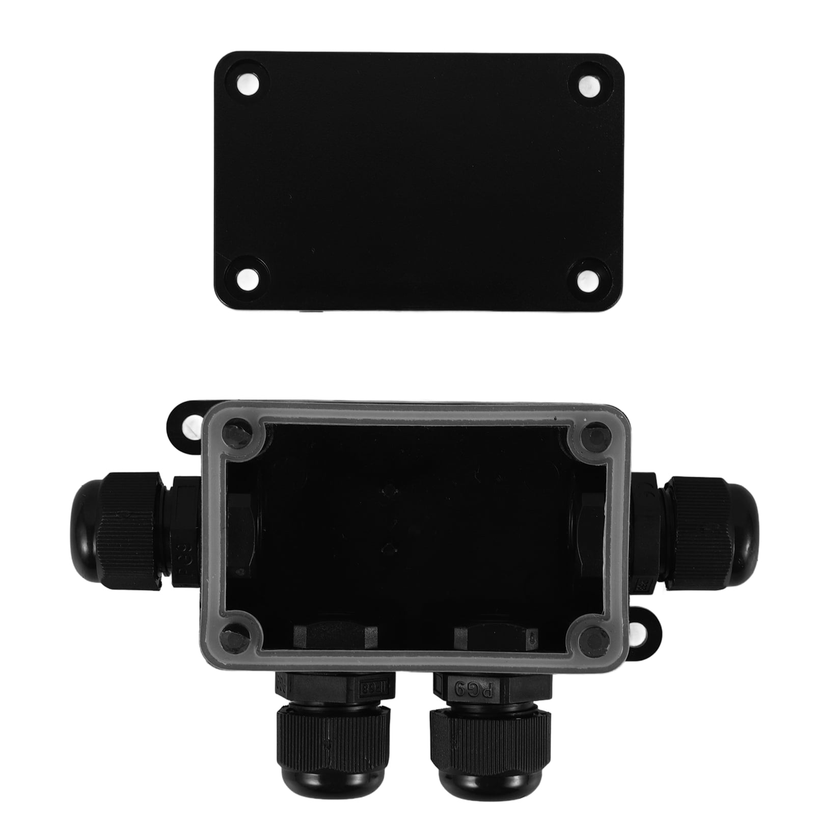 DRAFIDEEP 1Pcs Rectangular Black Plastic Junction Box for Outdoor ...