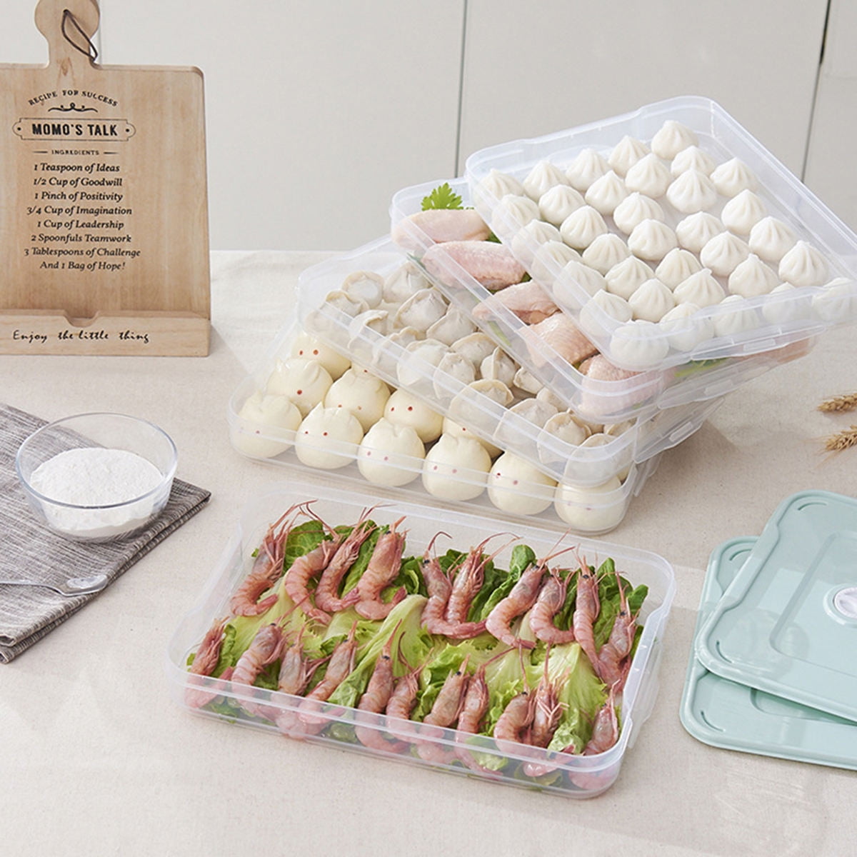DRAFIDEEP 1Set Fridge Boxes Plastic Transparent Base Design Odor ...