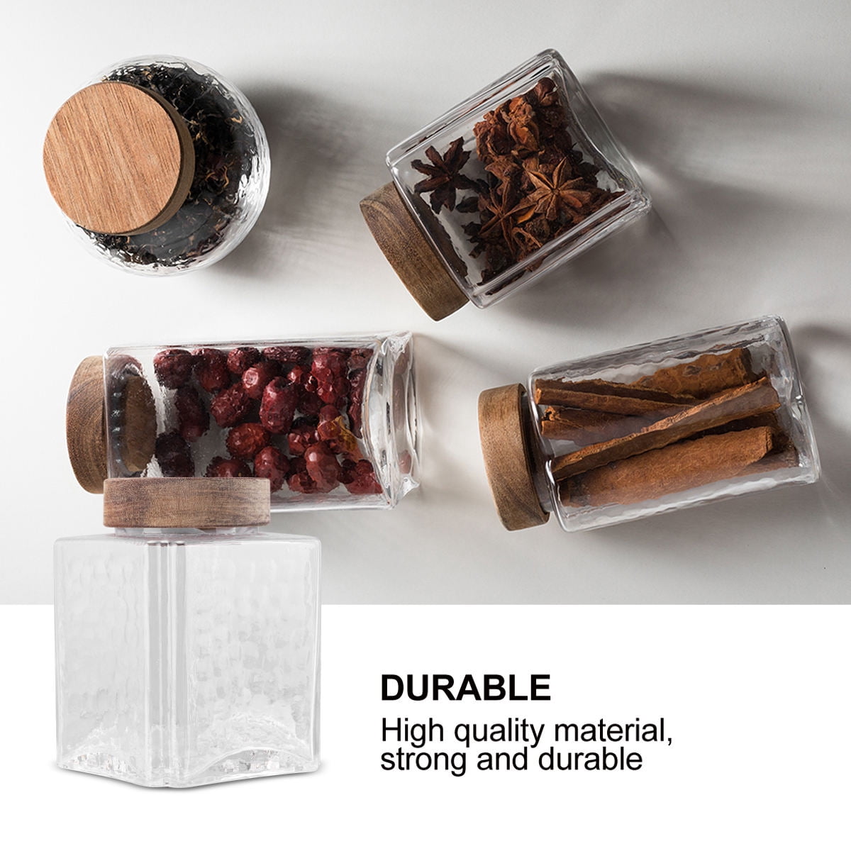 DRAFIDEEP 1Set Storage Jars Glass Containers For Kitchen Use 350ml ...