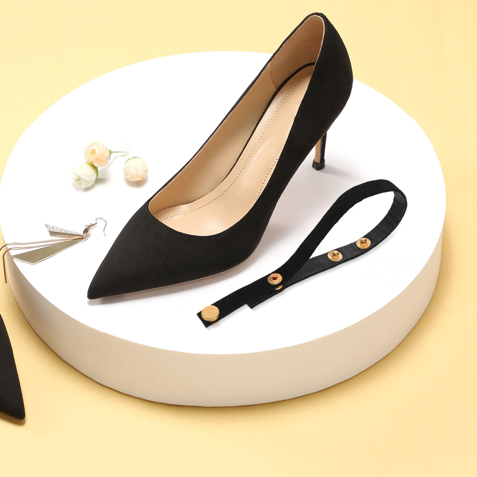 DRAFIDEEP 2 Pairs Shoe Straps For Heels Black Adjustable Fit PVC ...