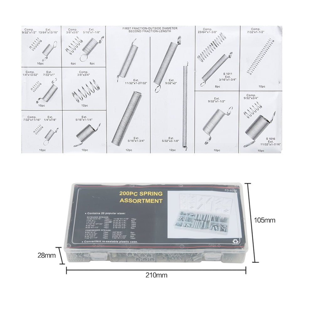 DRAFIDEEP 200PCS Tension Resistance Mechanical Compression Springs for ...
