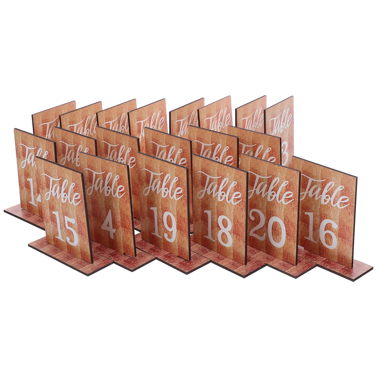 OUNONA Durable Wood Table Signs Light Brown for Party and Wedding Decor ...
