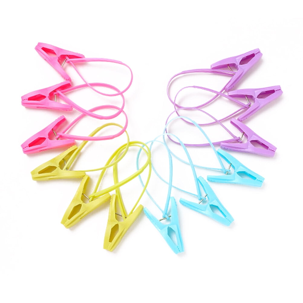 DRAFIDEEP 24Pcs Clothesline Clip Plastic Steel Wire For Laundry Towels ...