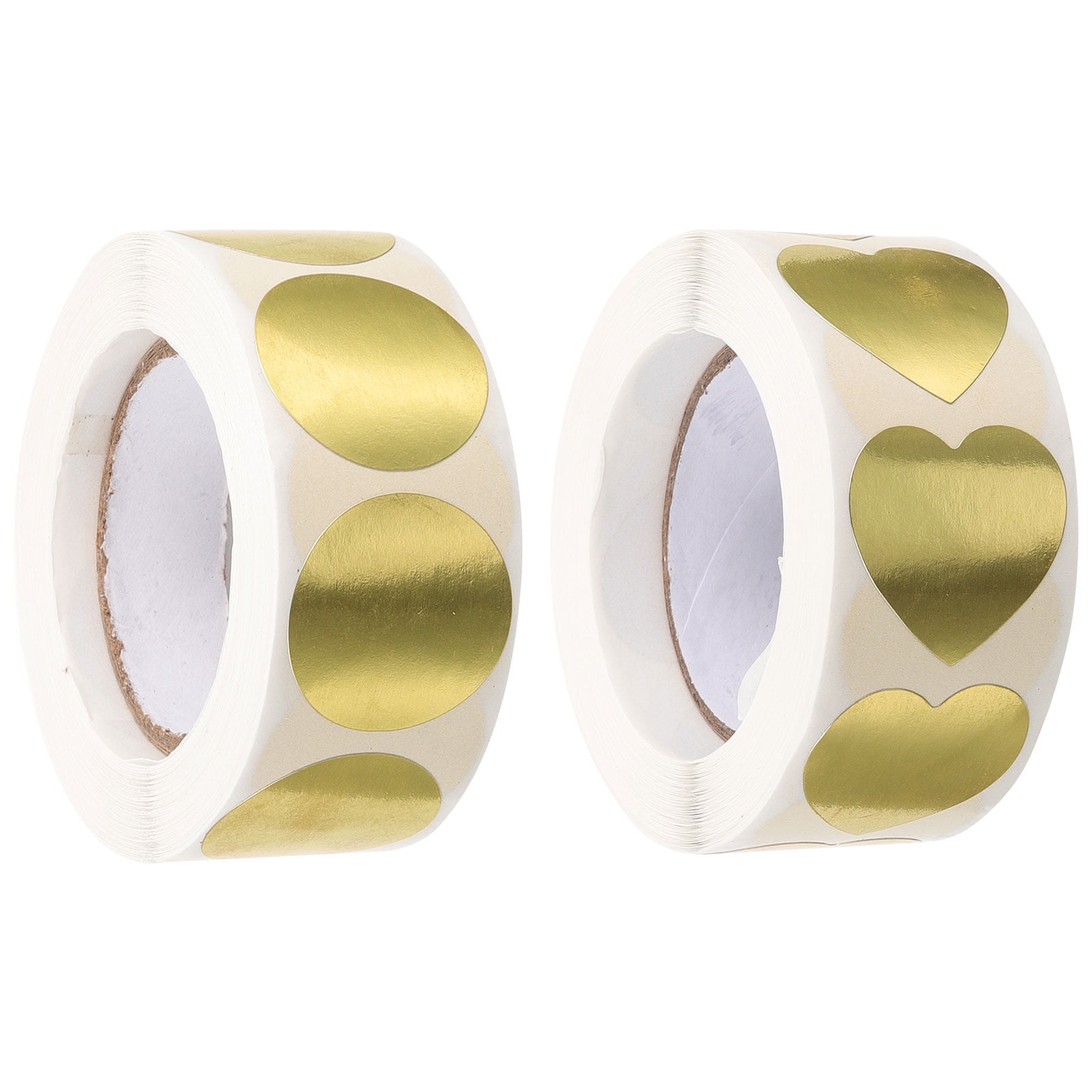 DRAFIDEEP 2Rolls Heart Label Stickers for present Wrapping Golden PVC ...