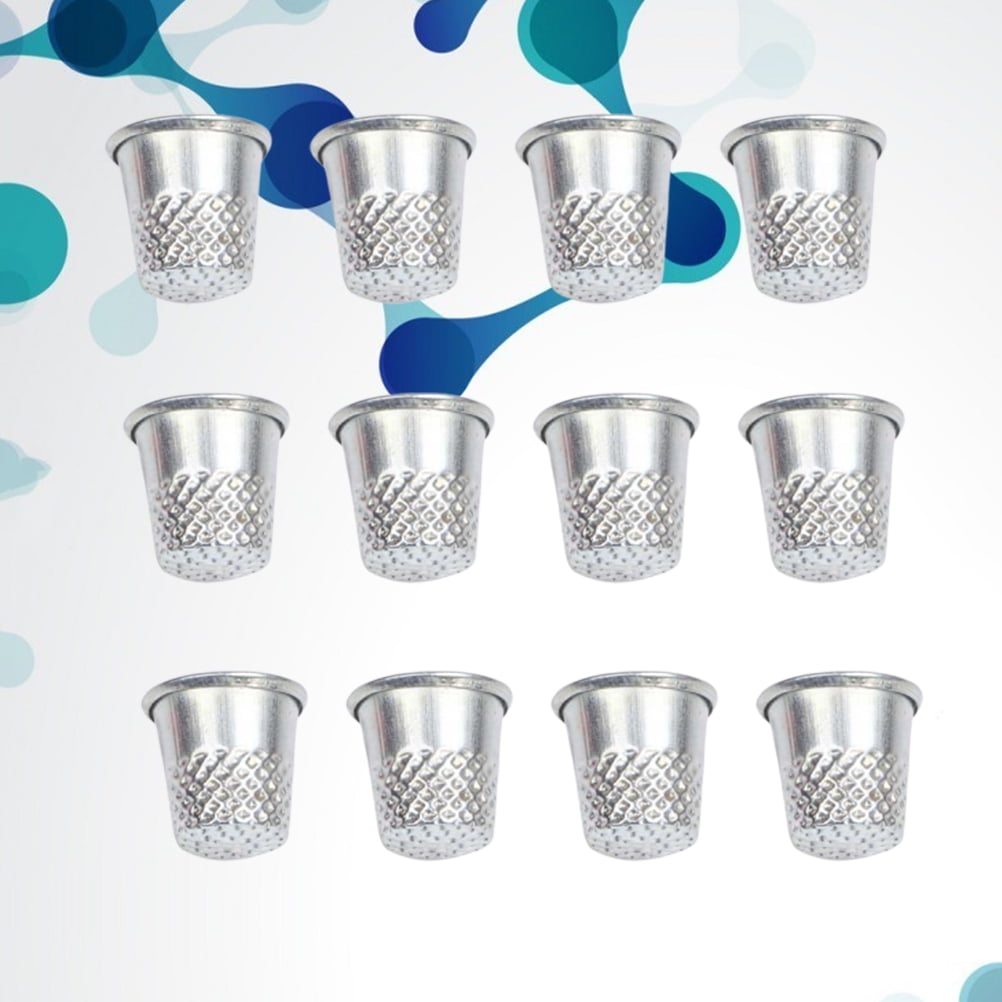 DRAFIDEEP 30Pcs Diy Crafts Tools Metal Thimble Silver Round Cap for ...