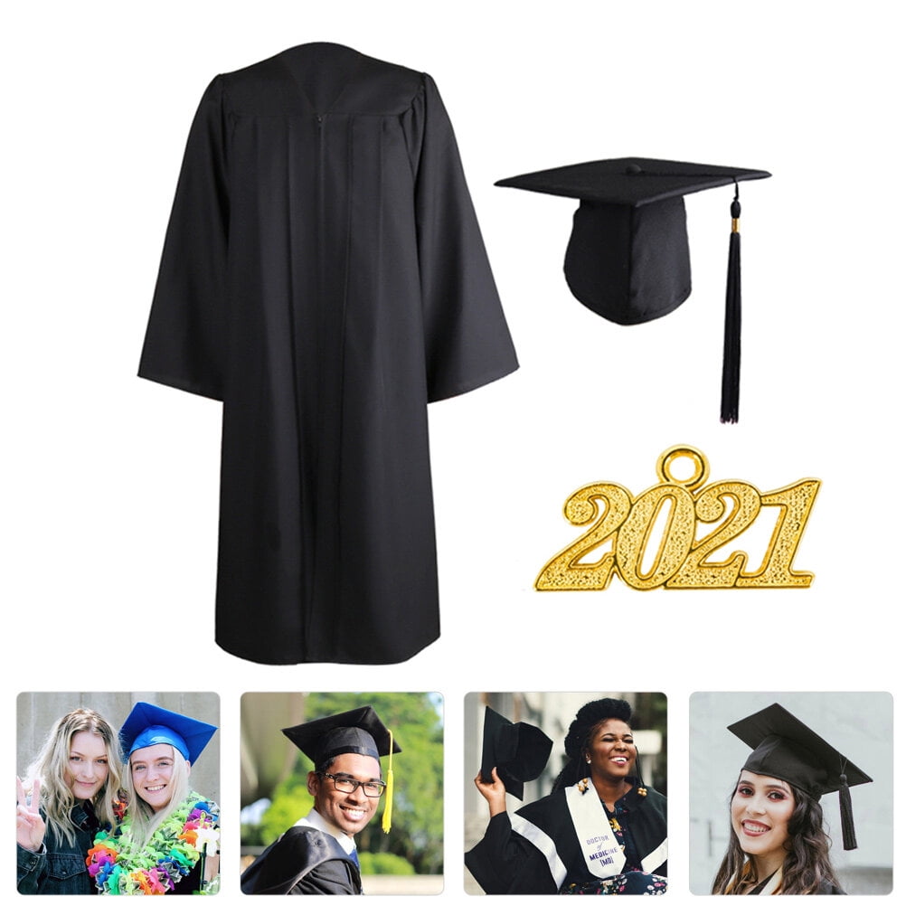 DRAFIDEEP Academic Gown Ceremonial Use Graduation Gown and Tassel Black ...