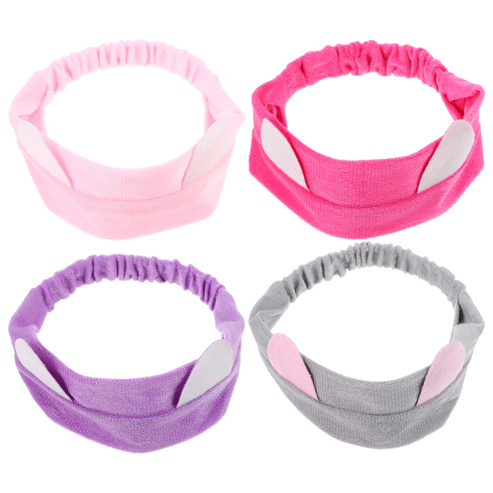 DRAFIDEEP 4Pcs Cute Cat Ears Headbands for Girls Light Pink Nylon Hair ...