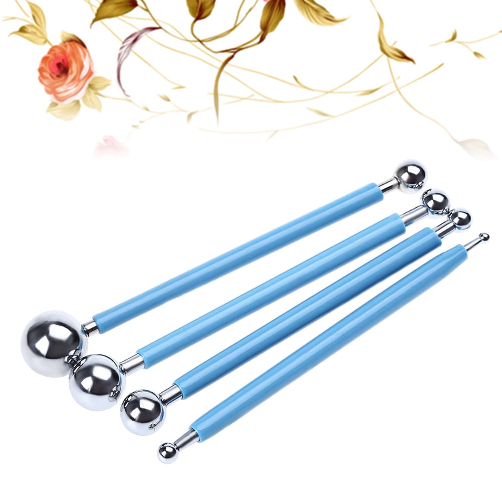 DRAFIDEEP 4Pcs Metal Ball Cake Tool Set For Gumpaste Flowers Making And ...