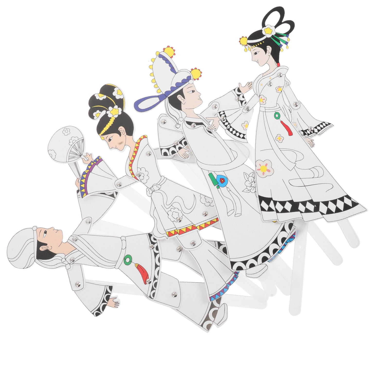 OUNONA 4Set Make Your Own Puppet With Traditional Chinese Art Design In ...