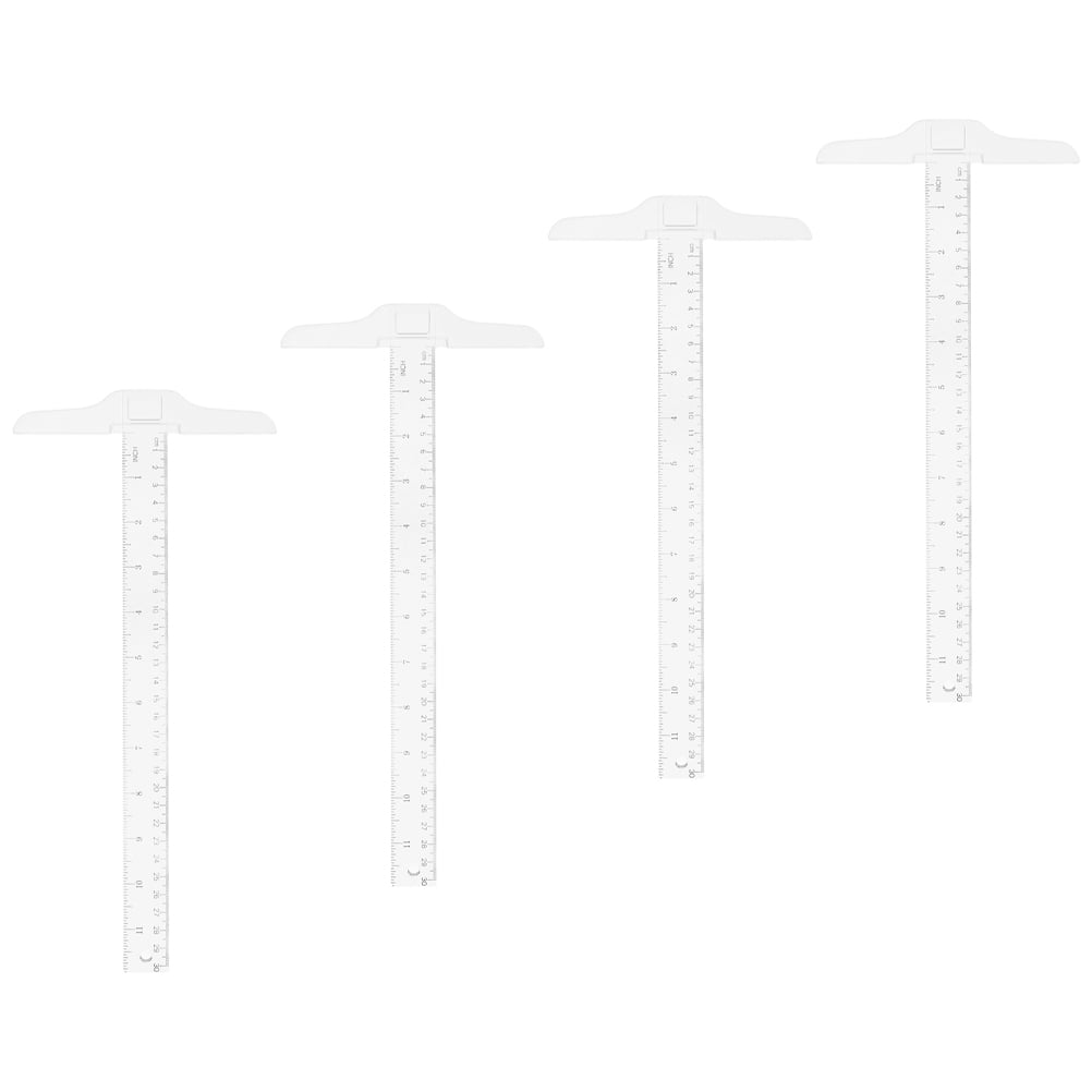 DRAFIDEEP 4Pcs T-Square Ruler Transparent Plastic Drafting Ruler for ...