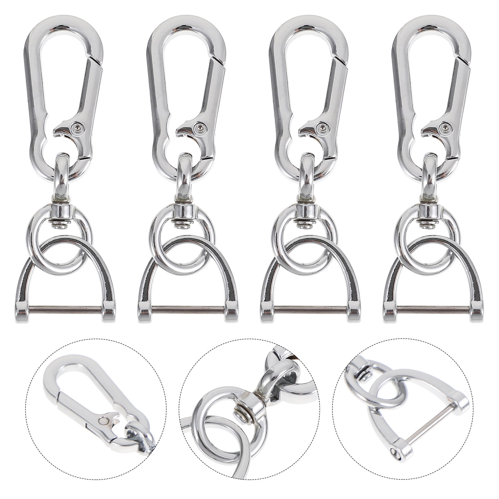 DRAFIDEEP 4Pcs Zinc Alloy Key Chain Men 8 Shaped Silver 3.5X0.9In ...