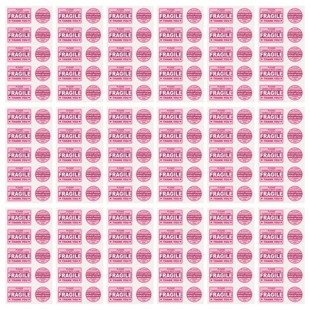 DRAFIDEEP 500 Stickers Pink Rectangular Adhesive Warning Labels for ...